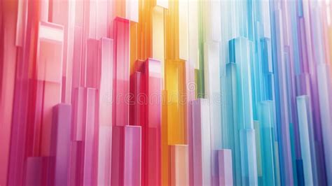 Abstract Colorful Rectangular Prism Wall Display Stock Illustration