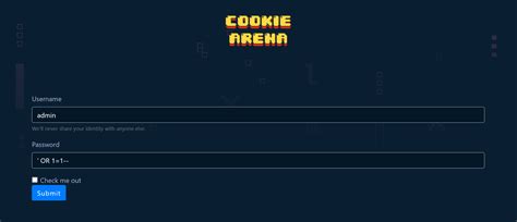 Sql Injection Bypass Login Writeups Forum Cookie Arena