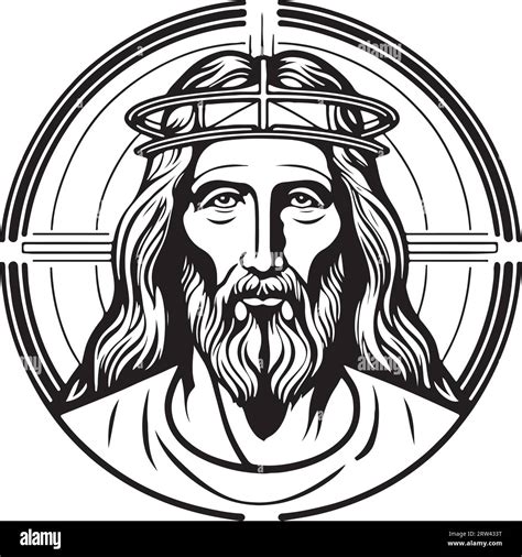 Amazing Lovely Jesus Christ Emblem Vector Art Stock Vector Image And Art Alamy