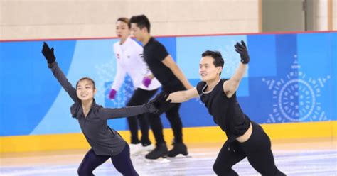 남북 피겨 페어 커플 강릉서 첫 조우