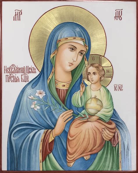 Икона Божьей Матери Икона на фарфоре