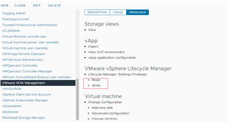 Dell Vxrail Vcf On Vxrail Upgrade Failed Due To Missing Vsphere Lifecyle Manager Privileges