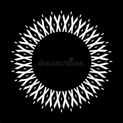 Radial Geometric Circle Pattern For Decorative Round Frame Stock Illustration Illustration Of