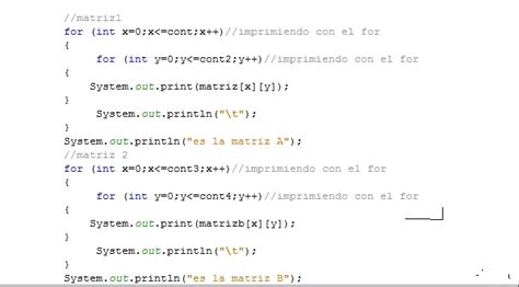 Ejemplos De Programas En JAVA SUMA DE DOS MATRICES BIDIMENSIONALES