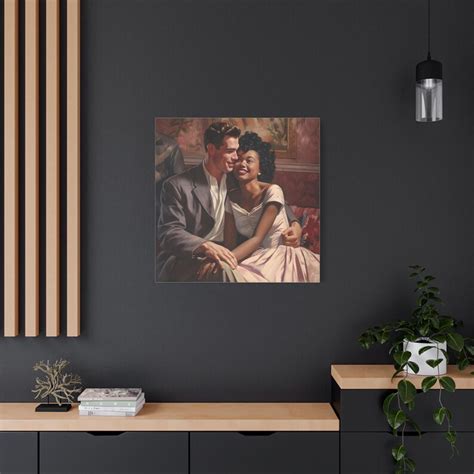 Buy 1950s Interracial Couple Art Print Romantic Vintage Artwork Online