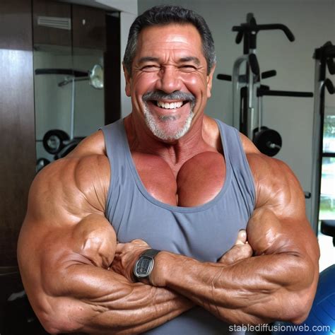 Mature Muscle Daddy Showcases His Biceps Stable Diffusion Online