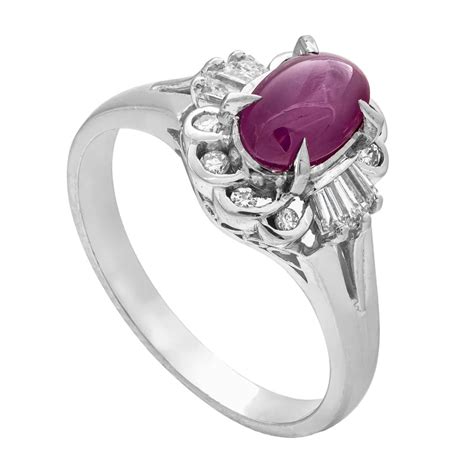 1 82 Tcw Star Ruby Ring No Reserve Platinum Ring Star Ruby 0 25 Ct Diamonds Catawiki