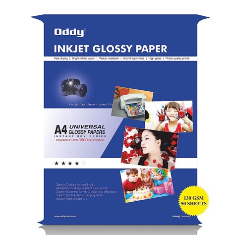 Glossy Paper Oddy A4 Size Inkjet Photo Paper Universal Coated