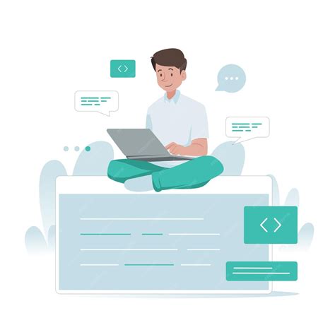 Ilustración De Actividad De Codificación Vector Premium