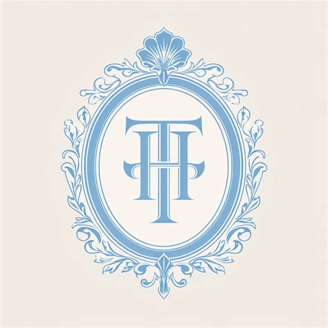 Elegant Interlaced Th Monogram Logo With Floral Frame Design Monogram Playground