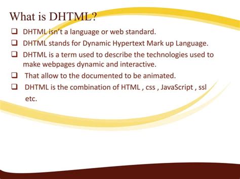 html and dhtml ppt ppt