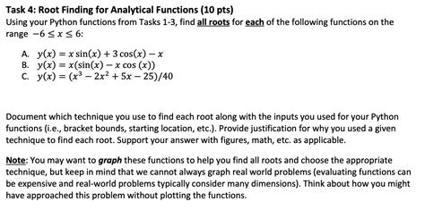 Solved Task 4 Root Finding For Analytical Functions 10