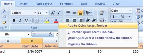 Add A Ribbon Button Or Group To Quick Access Toolbar Quick Access Toolbar Introduction