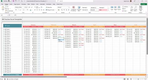 Simple Monthly Bill Tracker Excel Template Bill Payment Tracker Excel Template 12 Months Bill