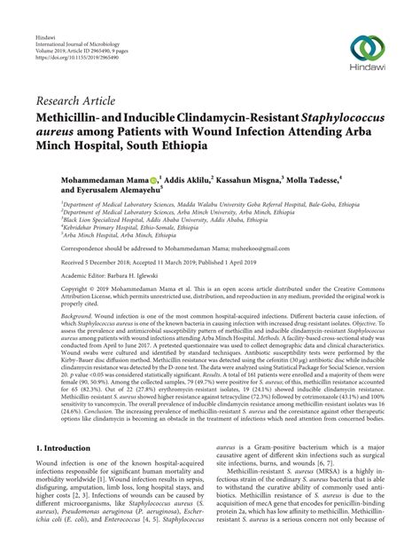 Methicillin And Inducible Clindamycin Resistant Staphylococcus Aureus