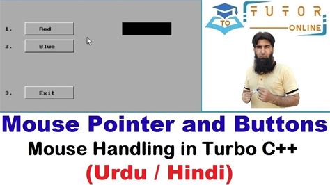Mouse Cursor And Buttons In Turbo C Tutor Zeeshan Mouse Handling Youtube