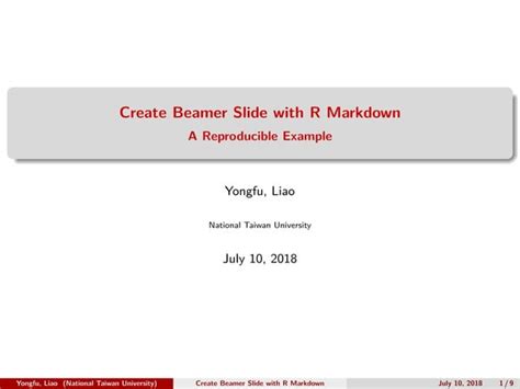 create beamer slide with r markdown ppt