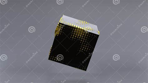 Abstract 3d Of A Black Cube In Zero Gravity Stock Illustration Illustration Of Minimal