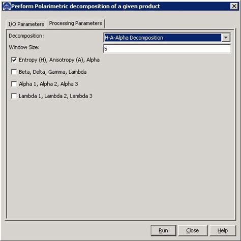 Figure 4 Dialog Box For H A Alphadecomposition