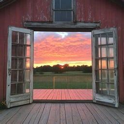 Free Sunset Through Doorway Image Sunset Doorway Rustic Download