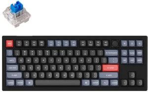 Keychron V Wired Hot Swappable Mechanical Keyboard Carbon Black Body Programmable Knob Wired