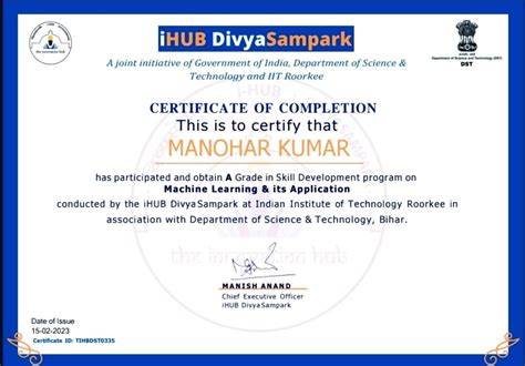 Manohar Kumar On Linkedin Thanks Dd8 Yx9k For Certificate