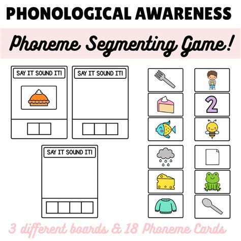 Phonological Awareness Phoneme Segmenting Game Say It Sound It