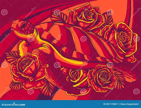 Cartoon Sea Turtle Vector Illustration Of Eretmochelys Imbricata