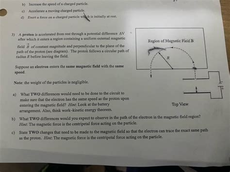 SOLVED B Increase The Speed Of A Charged Particle C Accelerate A Moving Charged Particle D