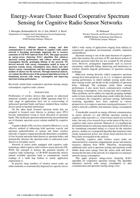 Pdf Energy Aware Cluster Based Cooperative Spectrum Sensing For