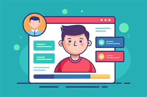 A Digital Profile Interface With Customizable Options Featuring A User Avatar Messages And