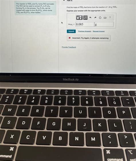 Solved The Reaction Of NH2 And O2 Forms NO And Water The NO Chegg Com
