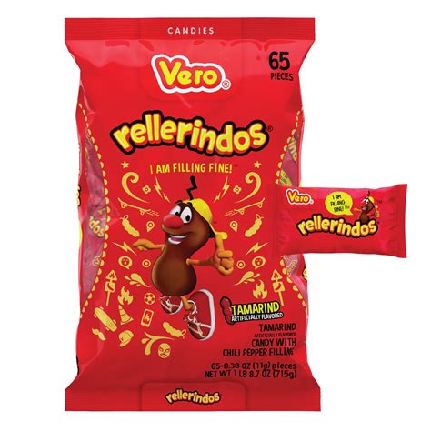 Vero Rellerindos Tamarind Hot Dulces Spicy Chile Filled Mexican Candy