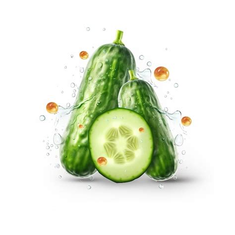 Premium Ai Image Fresh Cucumber Slices
