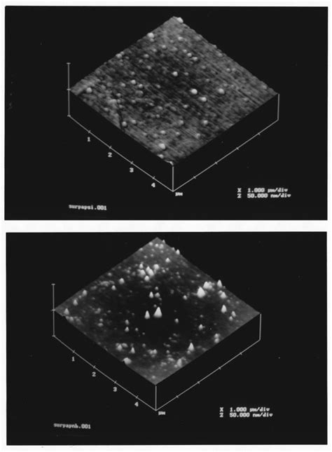 Atomic Force Micrographs Of A 35 Å Si Layer And B 35 Å Nb Layer