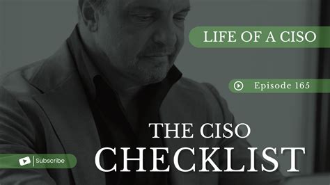 Life Of A Ciso The Ciso Checklist
