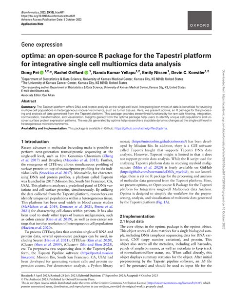 pdf optima an open source r package for the tapestri platform for