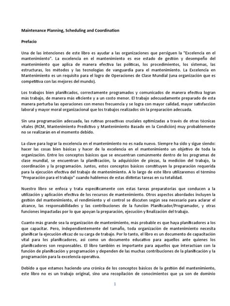 Maintenance Planning Scheduling And Coordination Pdf Planificación