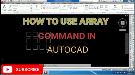 How To Use Array Command In Autocad Youtube