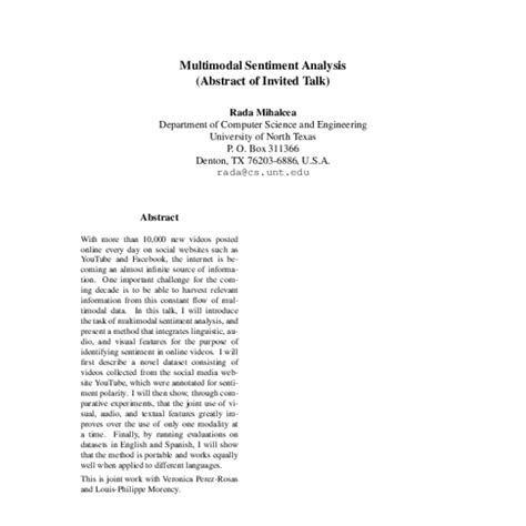 Multimodal Sentiment Analysis Acl Anthology