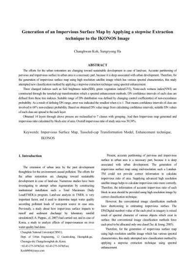 Generation Of An Impervious Surface Map By Applying A Stepwise Extraction Technique To The