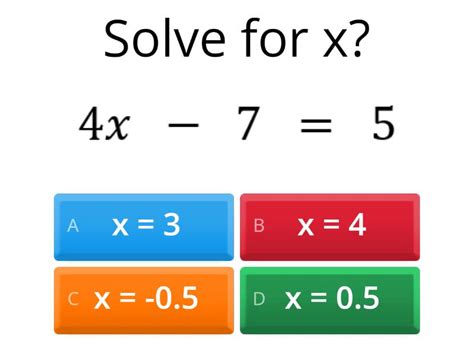 Solving Equations Quiz