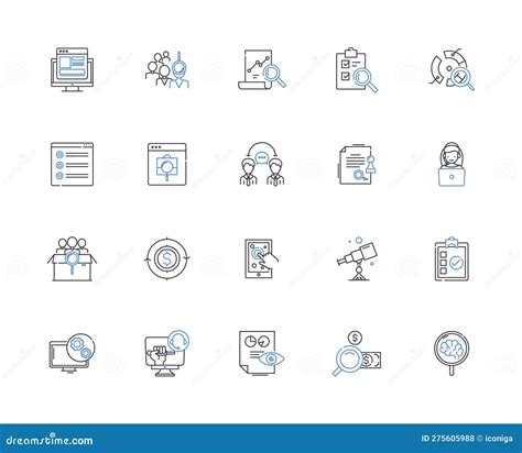 survey line icons collection opinion feedback questionnaire