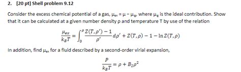 2 20 Pt Shell Problem 912 Consider The Excess