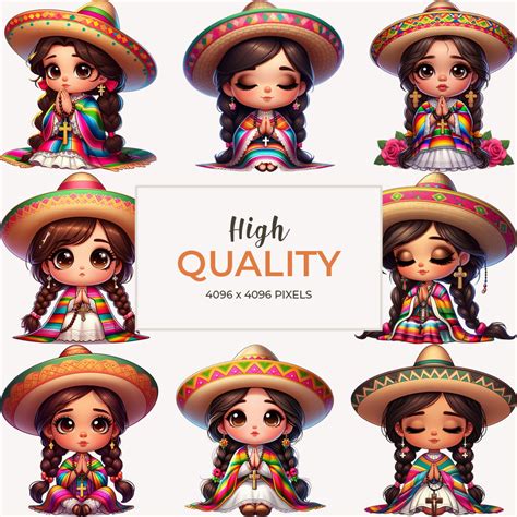 Cute Chibi Mexican Girl Clipart 32 Png Svg Hispanic Girl Png Latina