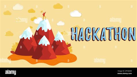 Text Caption Presenting Hackathon Conceptual Photo Event Where Large Number Of People Engage In