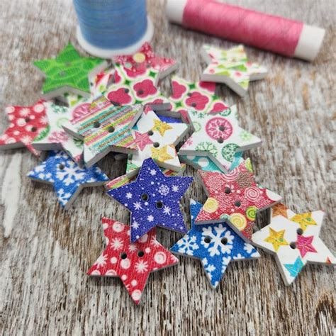 Star Shaped Buttons Etsy