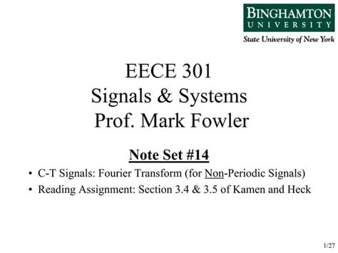 Eece 301 Note Set 14 Fourier Transform Ppt