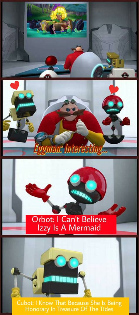 Dr Eggman Orbot And Cubots Reaction To Izzy By Dannythegooddeviant