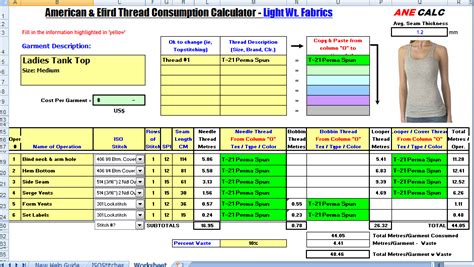 Sewing Thread Consumption Formula With Example Textile Calculations